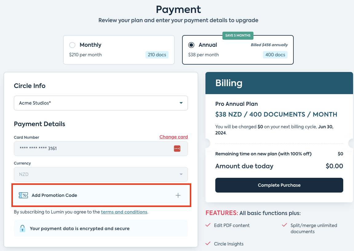How do I apply a discount code?
